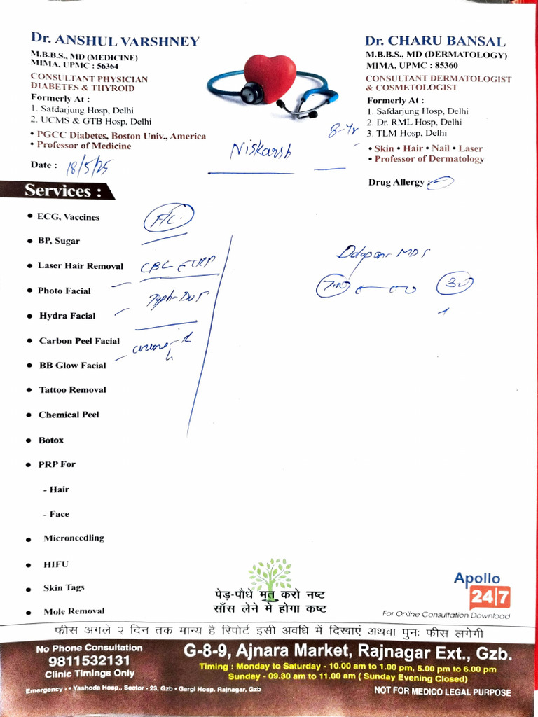 Dr. Anshul Varshney Services Overview | PDF | Dermatology | Health Care