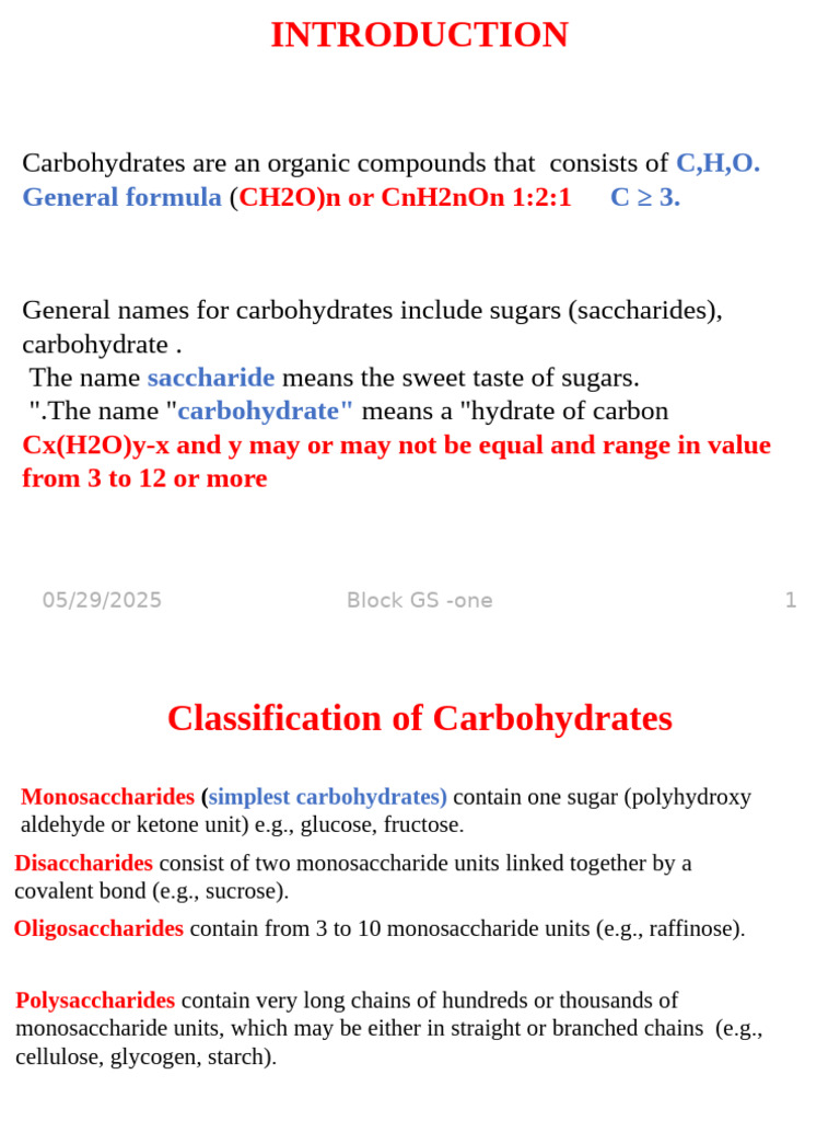 W2 GS Lec1 Biochemistry (2024 2025) | PDF | Carbohydrates ...