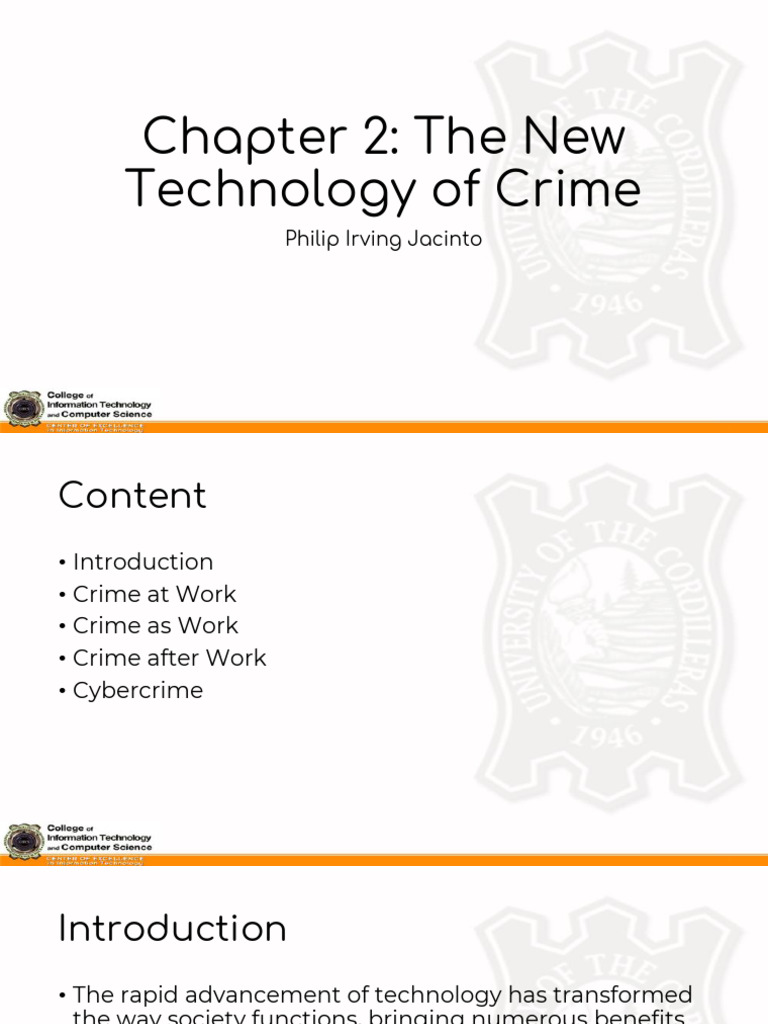 Chapter 2 - The New Technology of Crime | PDF | Cybercrime | Security