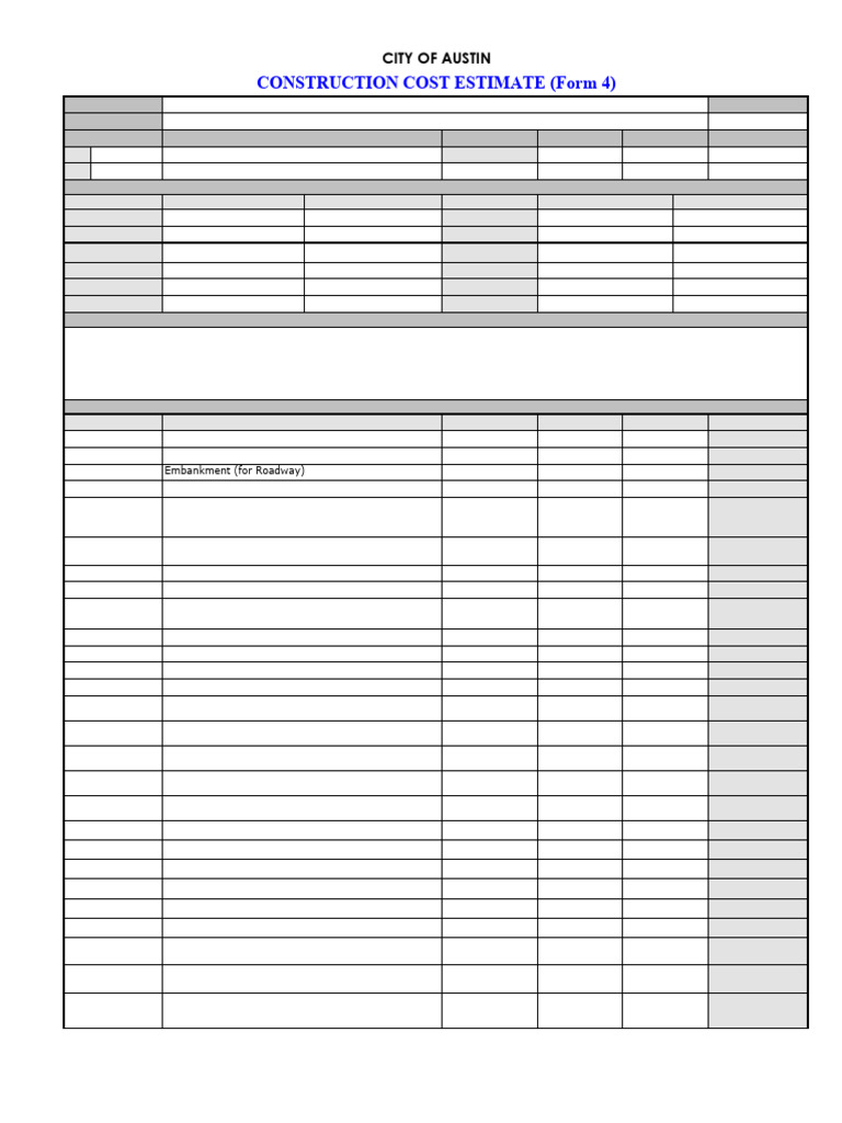 Construction Cost Estimate 03 | PDF | Concrete | Building Materials
