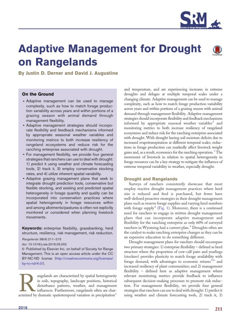 Adaptive Drought Management for Rangelands | PDF | Drought | Ranches