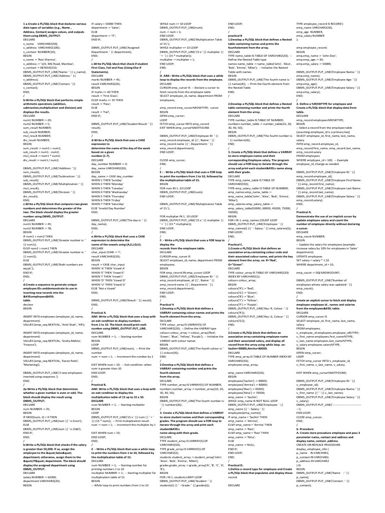 PLSQL Bramhastra | PDF | Pl/Sql | Control Flow