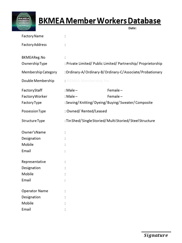 Factory Worker Information | PDF