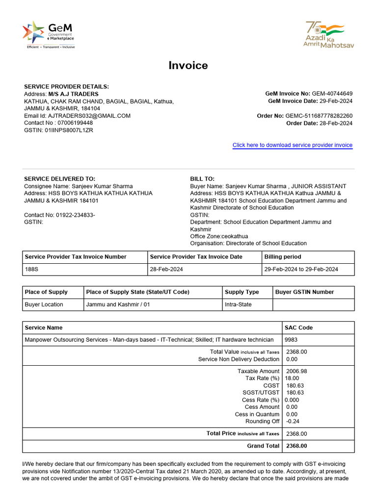 K1Z0dnRKVmt5WVVIdUVRM0t5dS9kdz09 Invoice | PDF | Taxes | Invoice