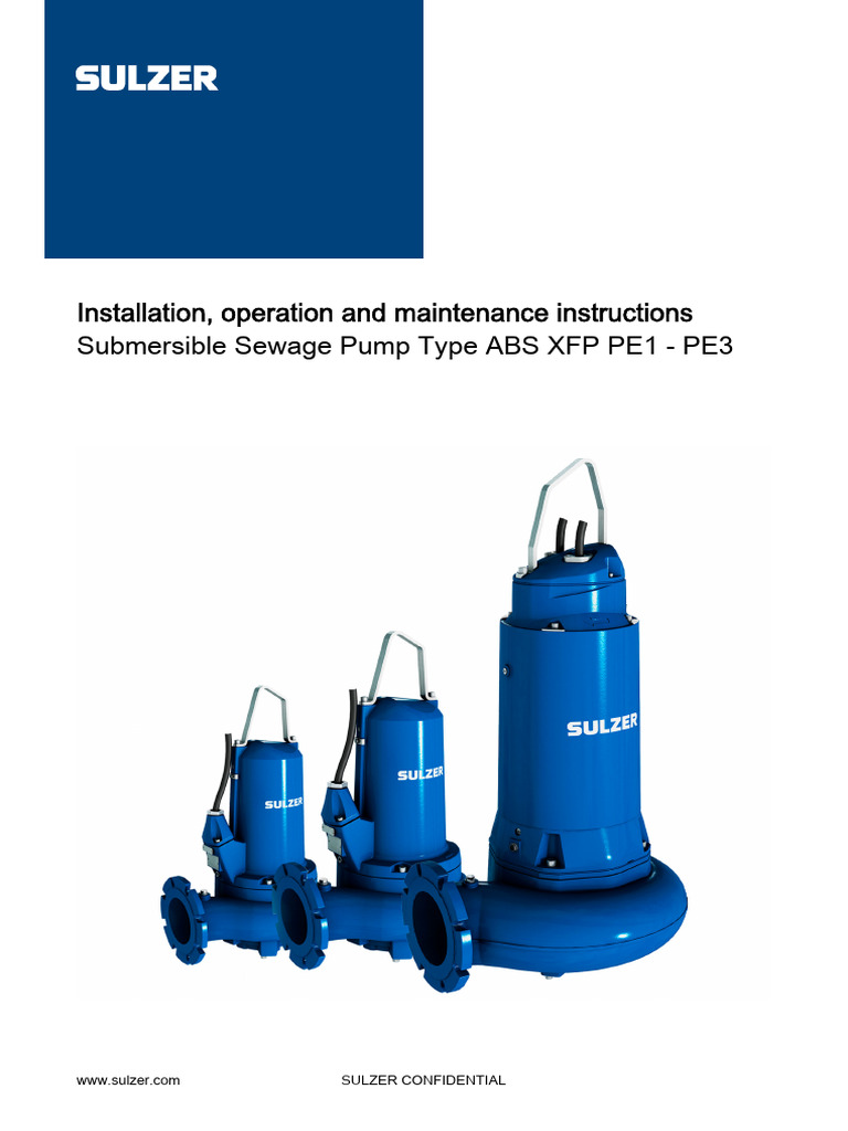XFP PE1 PE3 Installation Operating and Maintenance Instructions | PDF | Pump