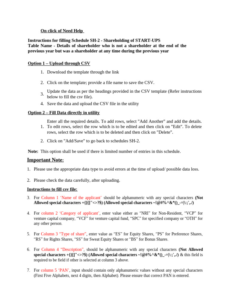 Instruction - SH-2 - Table 3 | PDF | Comma Separated Values | Computing