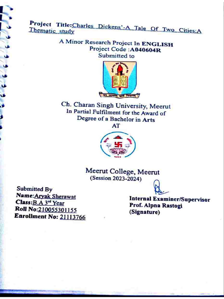 Aryak Sherawat English Research Project | PDF