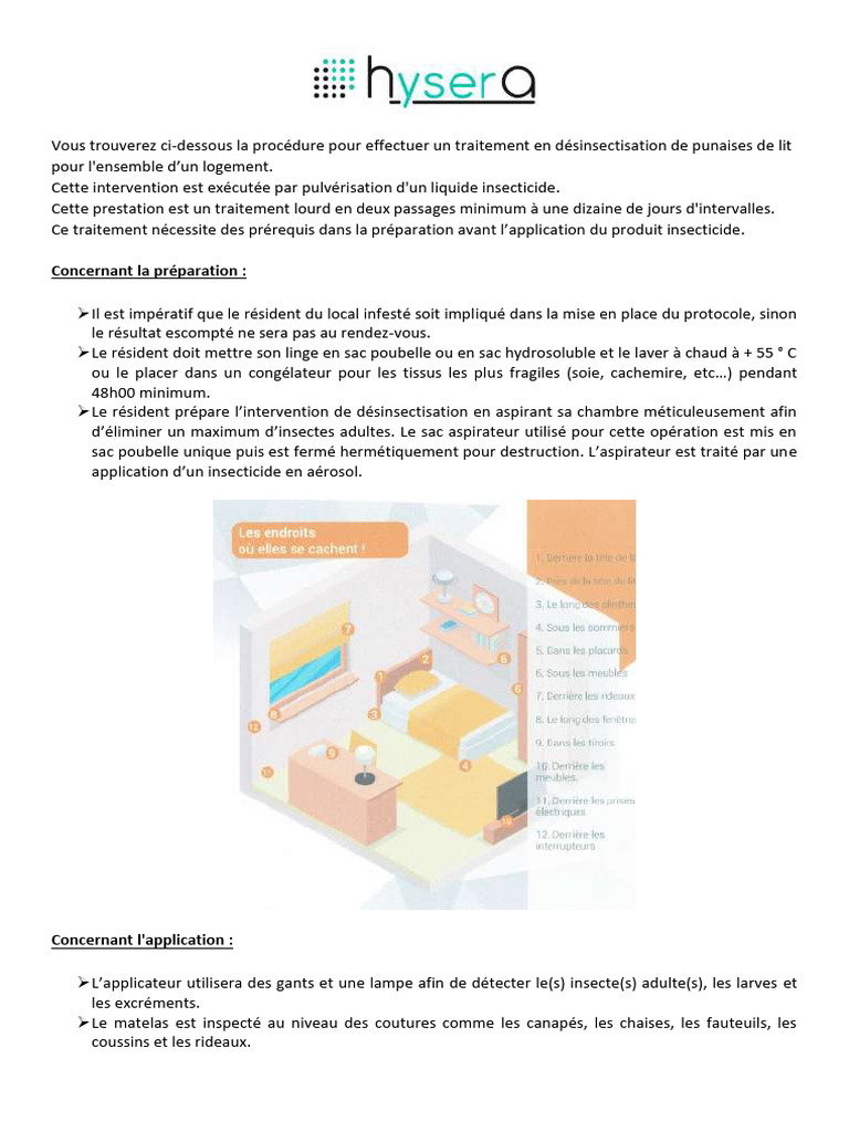 HYSERA PROTOCOLE PUNAISES DE LIT CROUS BFC FRANCAIS | PDF