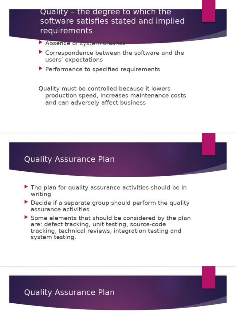 Quality Assurance Plan | PDF