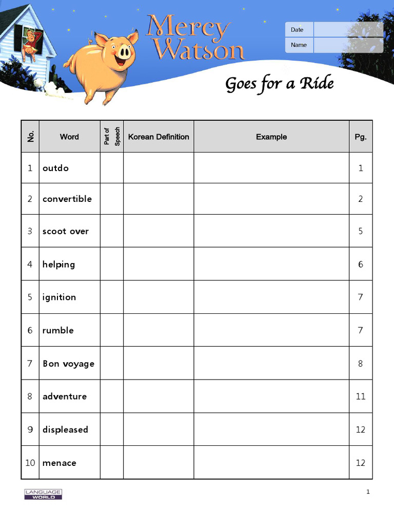 2-3 Mercy Watson Goes For A Ride - WP | PDF