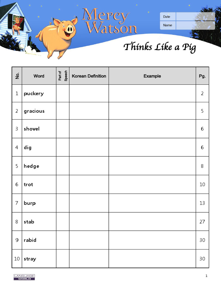 5-1 Mercy Watson Thinks Like A Pig - WP | PDF