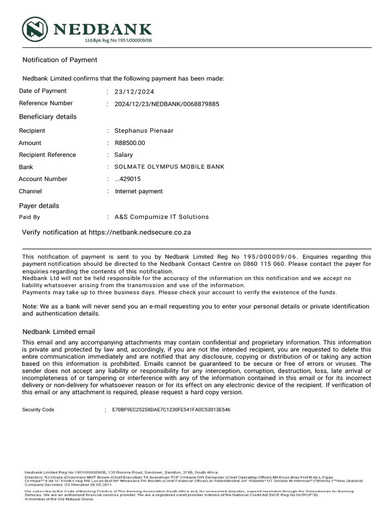 Proof of Payment | PDF