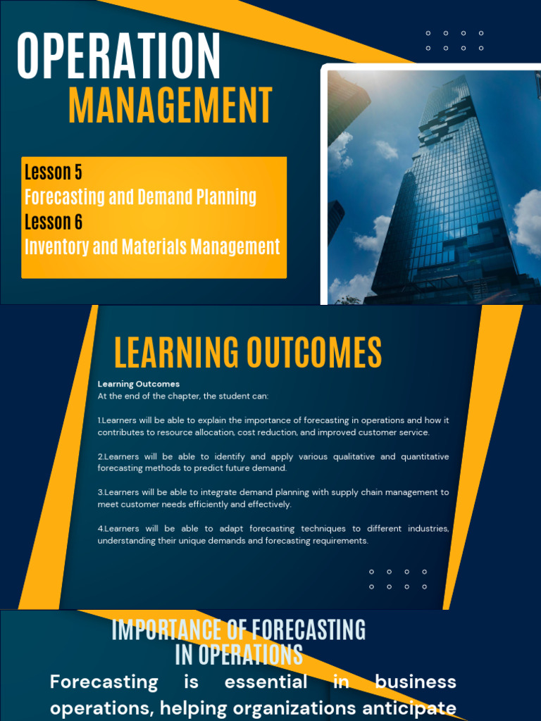 Lesson-5-6 Study BSBA | PDF | Inventory | Forecasting