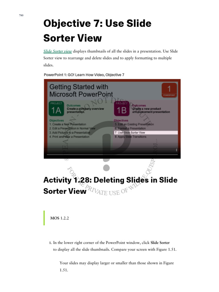 Objective 7_ Use Slide Sorter View | PDF | Software Engineering | Cyberspace