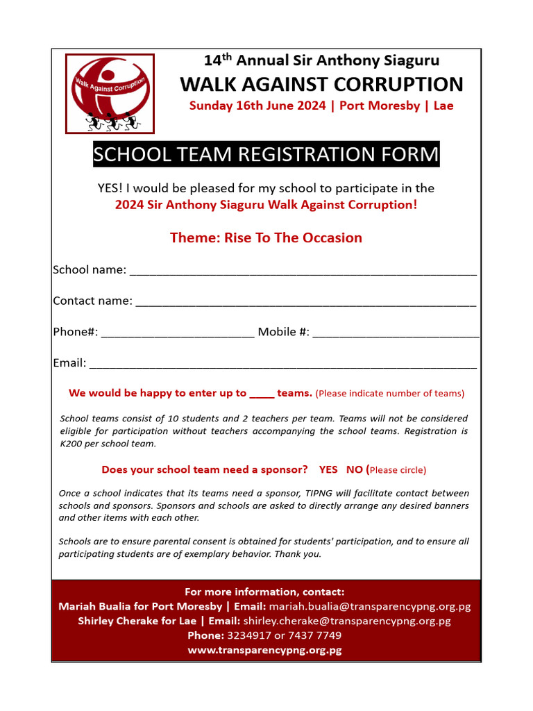 Interactive PDF Schools Registration Form - 2024 | PDF