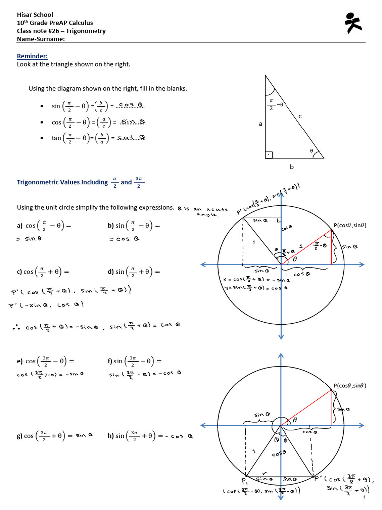 CN 26 - Trigonometric Values Including Pi - 2 and 3pi - 2-1 | PDF ...