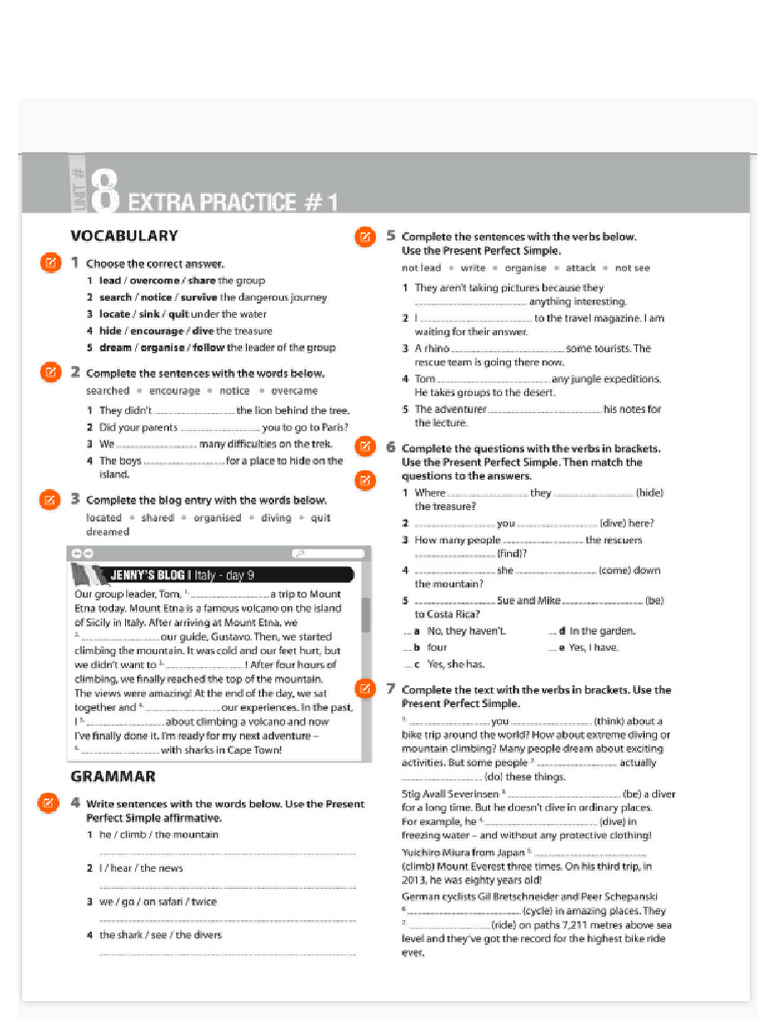 Teamwork 3 Eso Tema 8 Vocabulario y Gramática | PDF