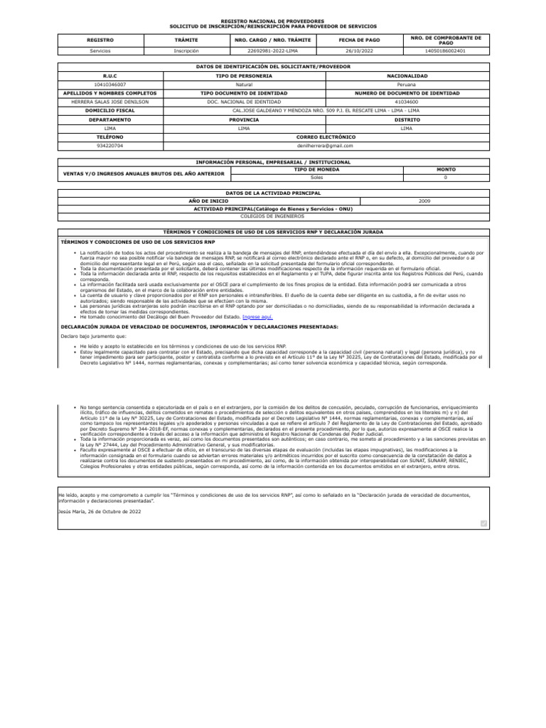 RNP - Vista de Datos Completos-Servicios | PDF | Lima | Gobierno