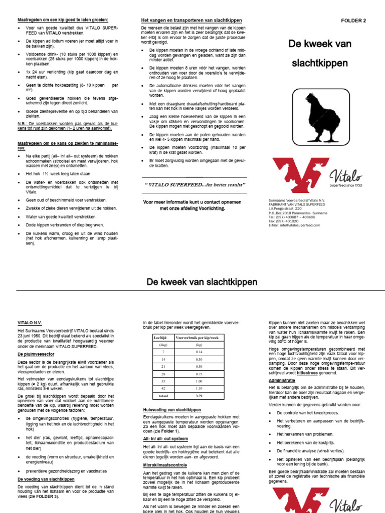 Kweek Van Slachtkippen Folder 2 | PDF