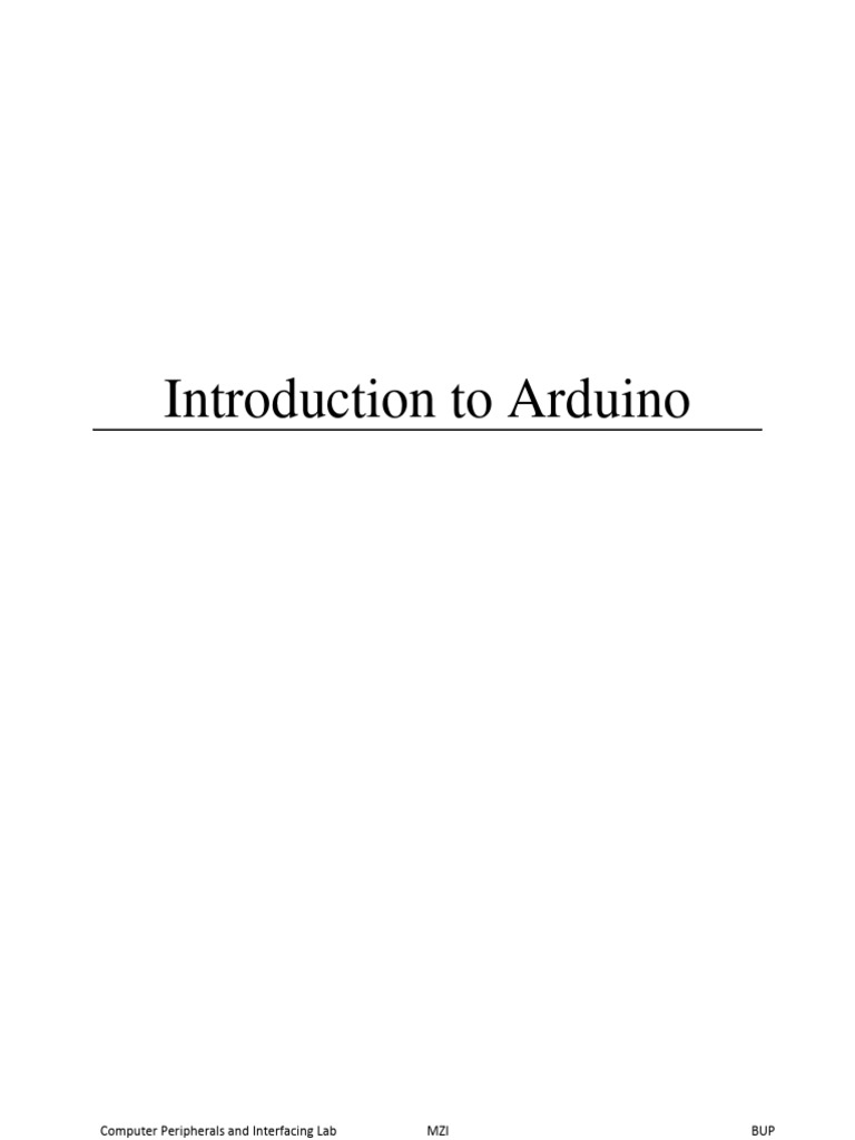 01. Introduction to Arduino | PDF | Arduino | Analog To Digital Converter