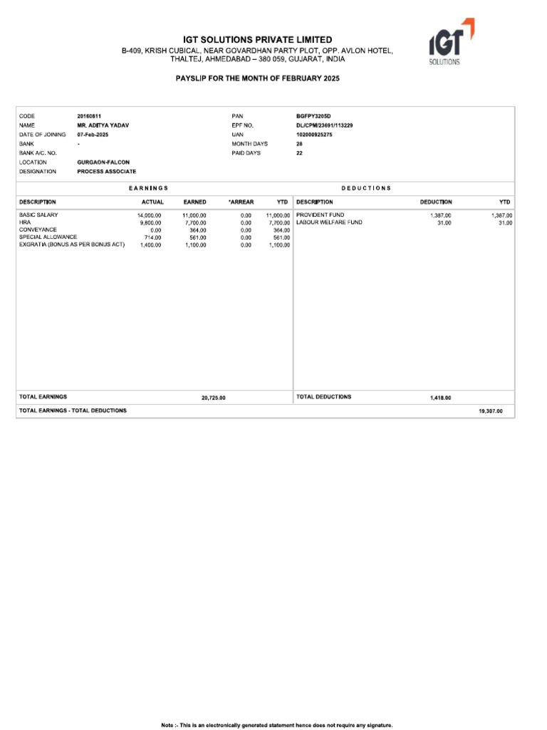 Major Salary IGT | PDF