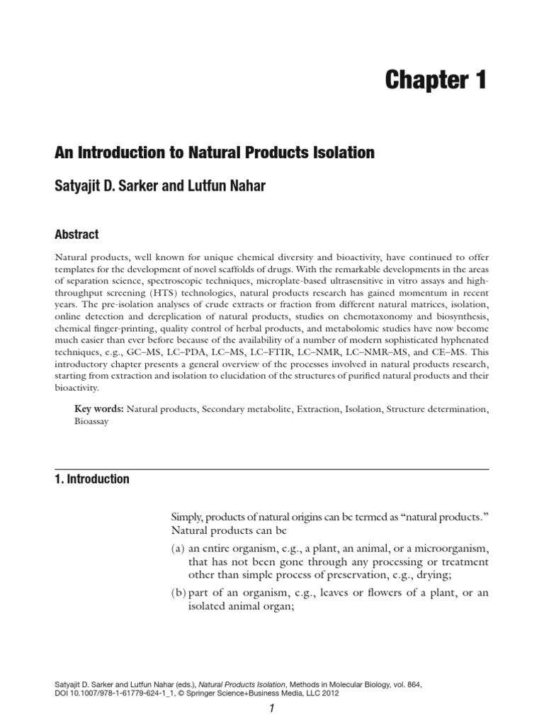 An Introduction To Natural Products Isolation: Satyajit D. Sarker and ...