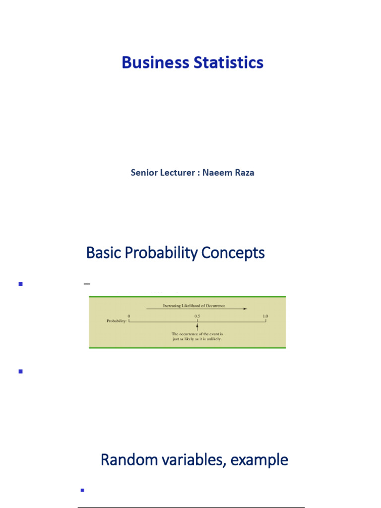 Business Statistics Lecture 4 | PDF | Probability Distribution | Random ...