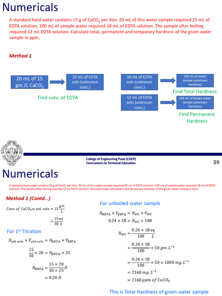 Hardness of Water Calculations Using EDTA | PDF | Chemical Substances ...