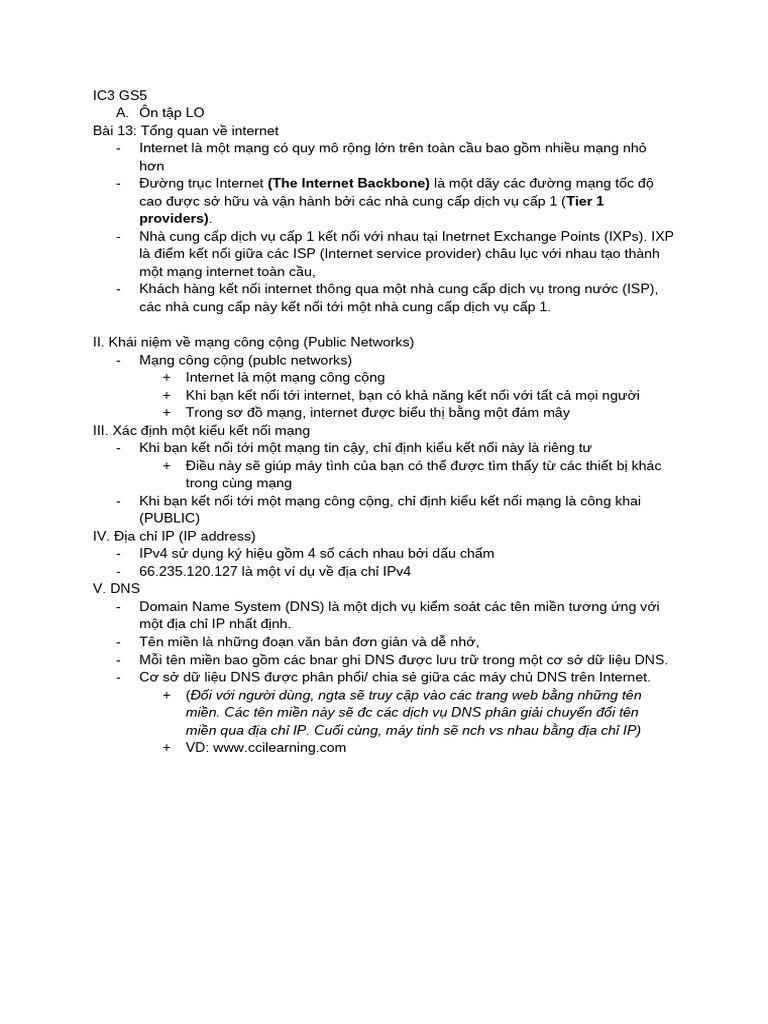 Ôn Thi Ic3 gs5 | PDF