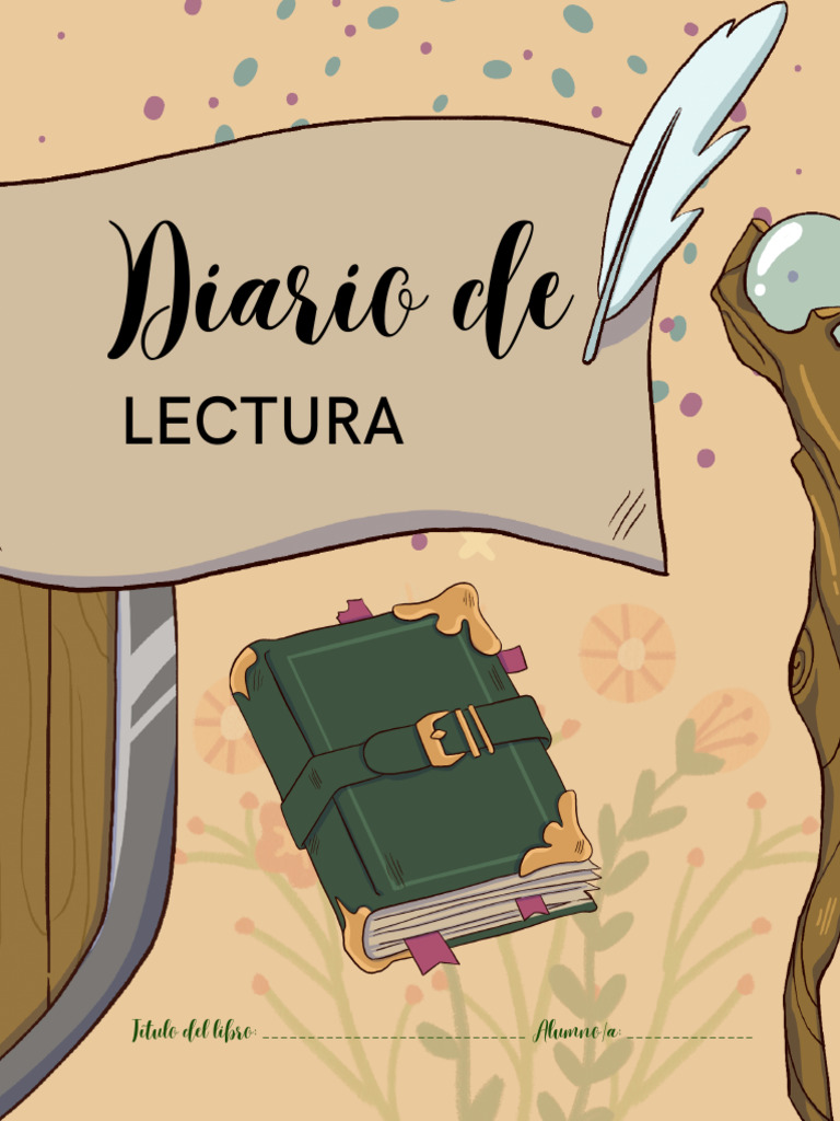 Brown Simple Minimalist Reading Journal Cover | PDF