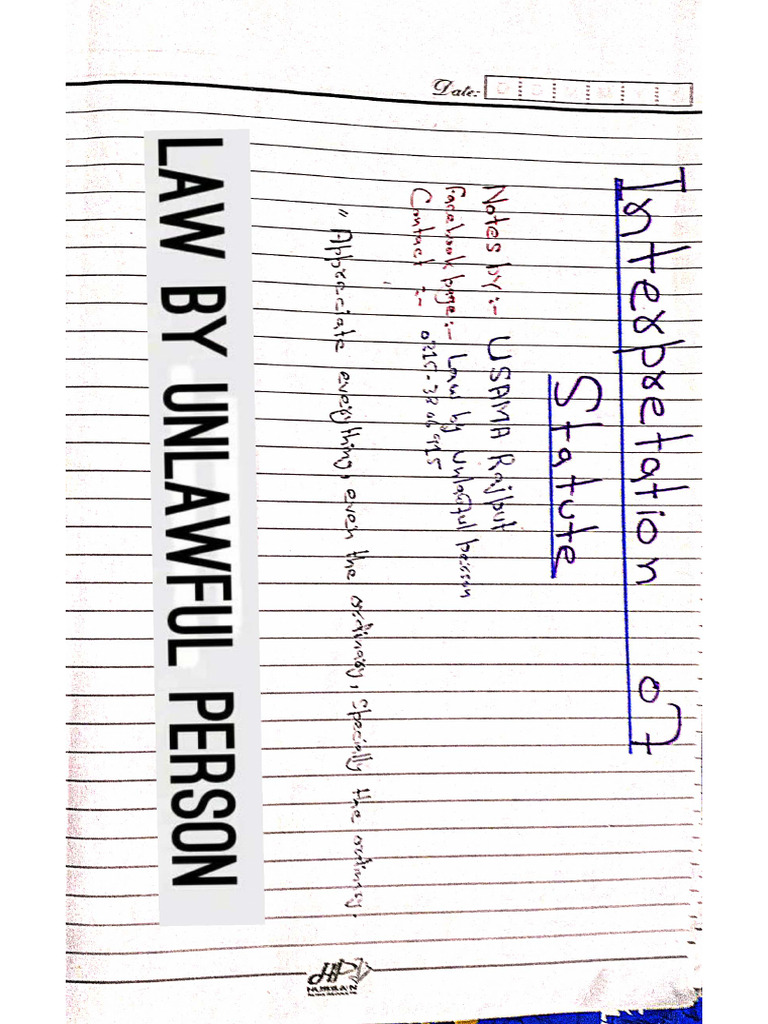 Interpretation of Statute | PDF