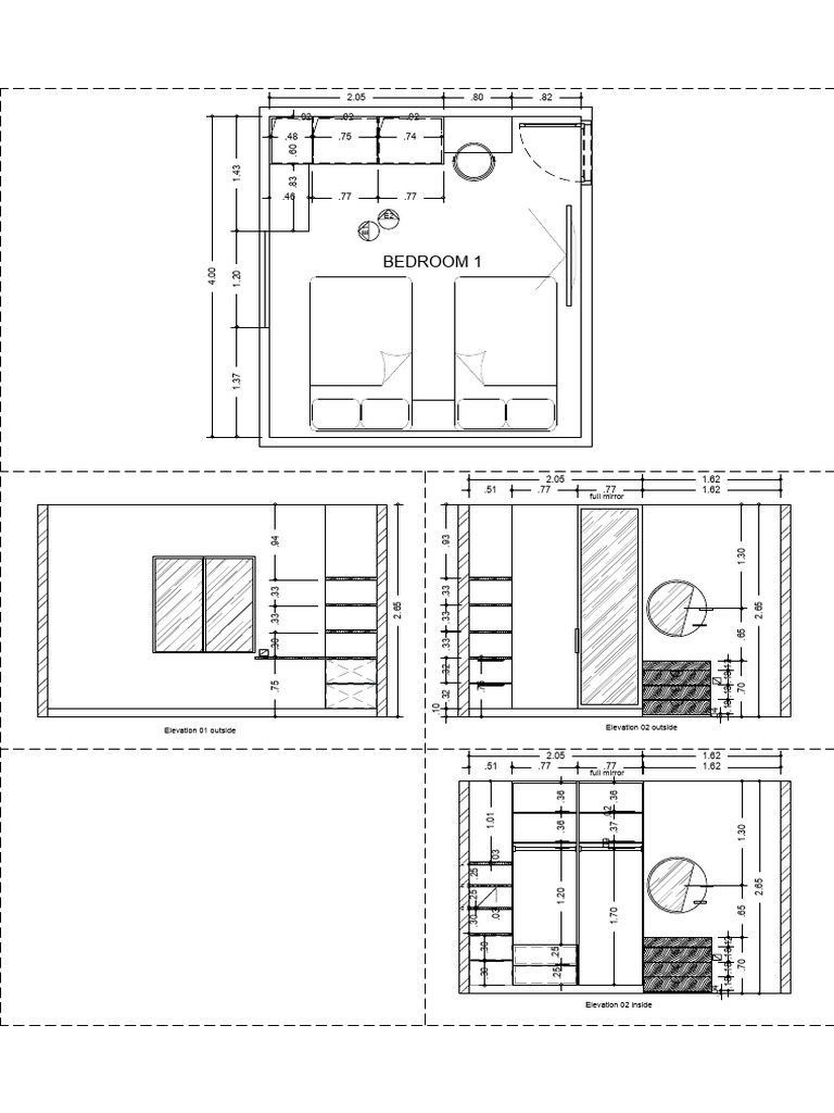 01.mohamed Ibrahim Bedroom 1 Elevations - Plan-Model | PDF