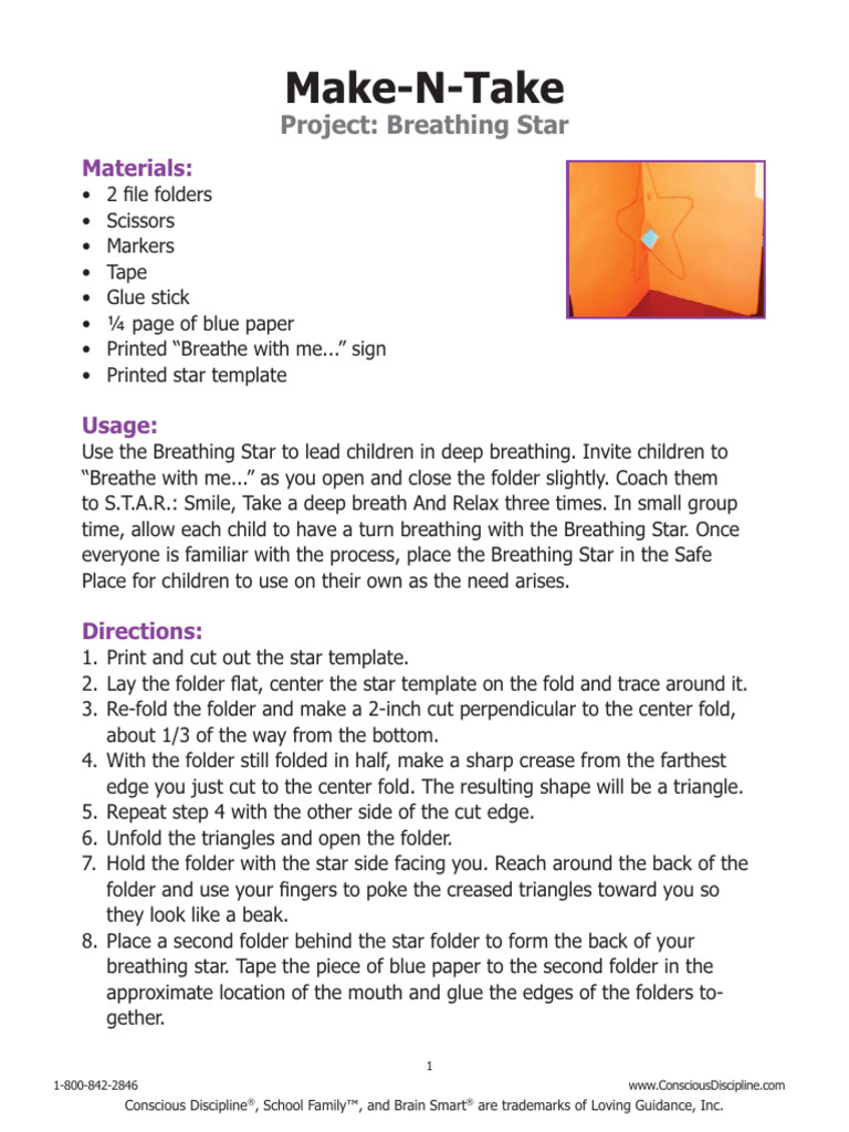 FREE Printable Breathing - Star | PDF