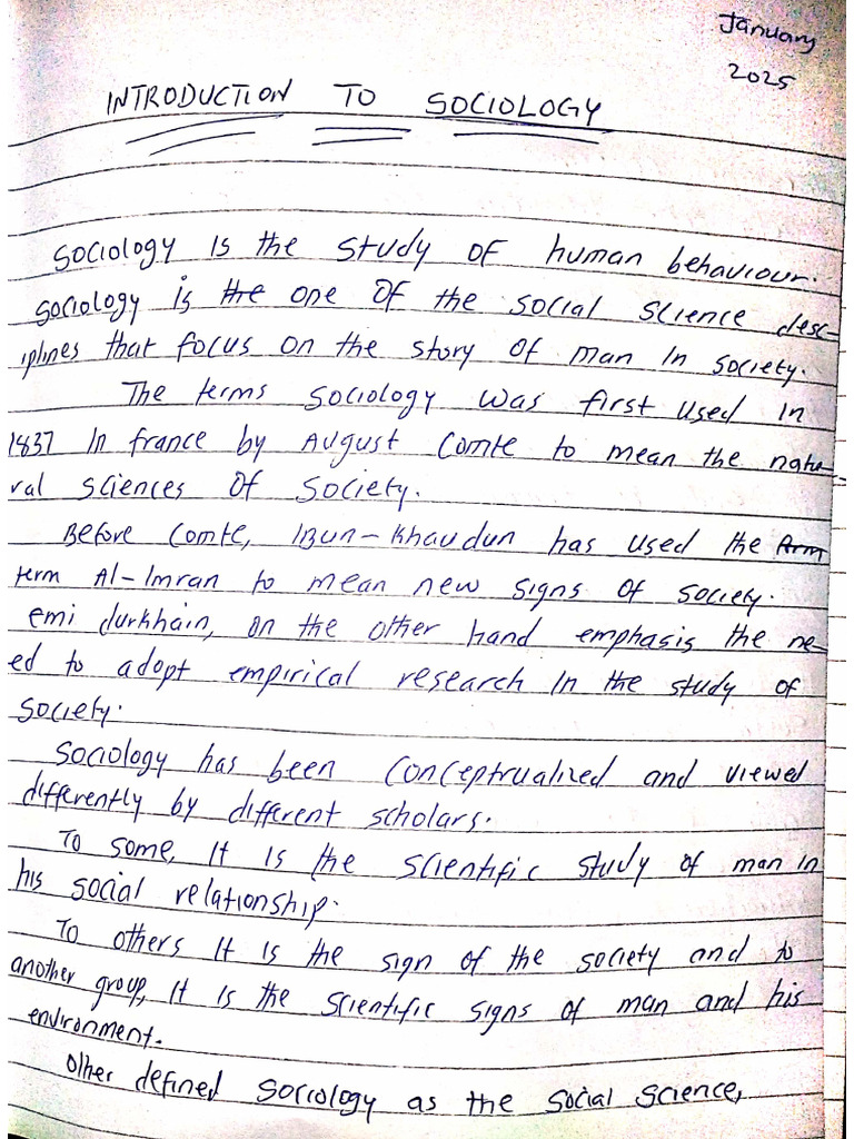 SOC 101 Introduction To Sociology (100level) | PDF