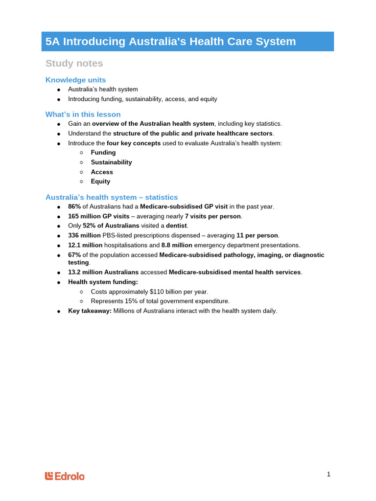 Overview of Australia's Health Care System | PDF | Health Care ...
