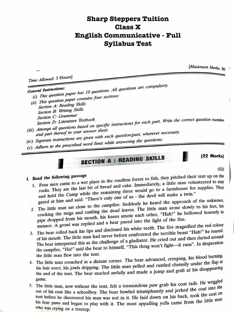 Full Syllabus English Communicative | PDF