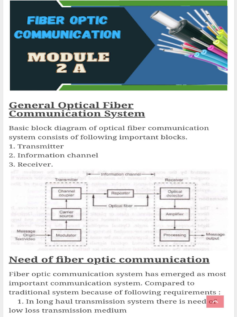 Fiber Optic Communication | PDF | Optical Fiber | Communications System