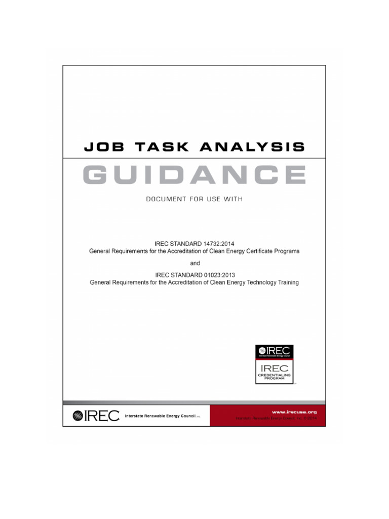 JTA-Guidance-Document - 2 3 15 | PDF | Survey Methodology | Curriculum
