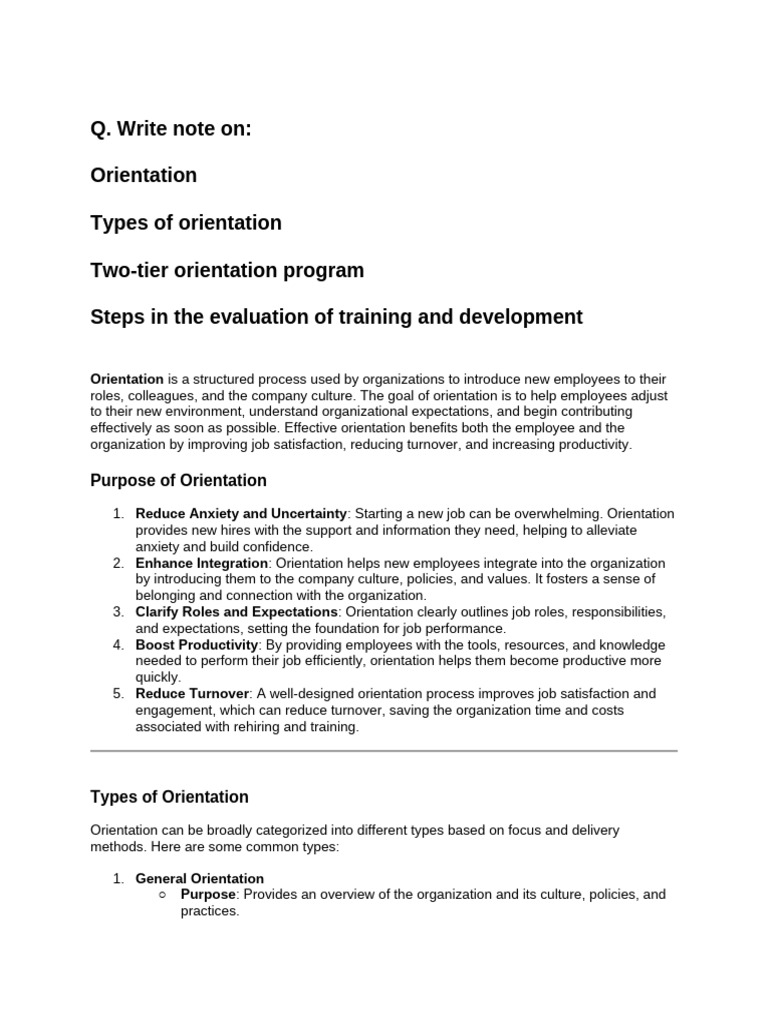 HRM CHP 9,10 - Orientation and T&D | PDF | Mentorship | Performance ...