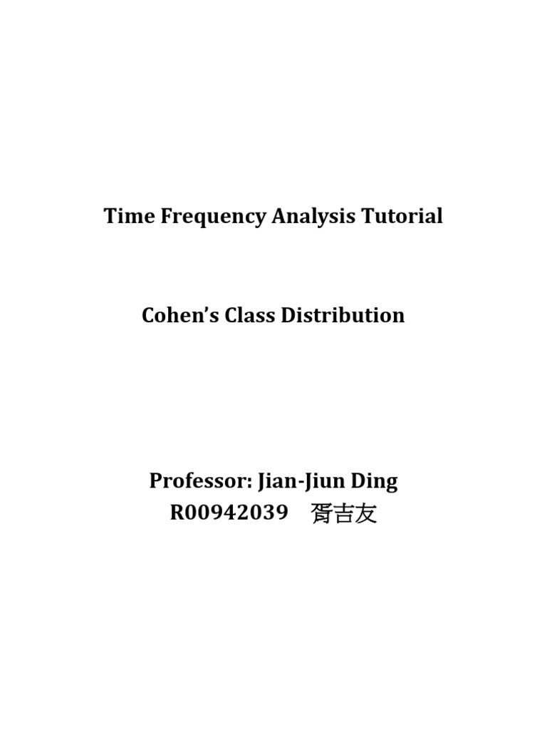 Time Frequency Analysis Tutorial | PDF | Harmonic Analysis ...