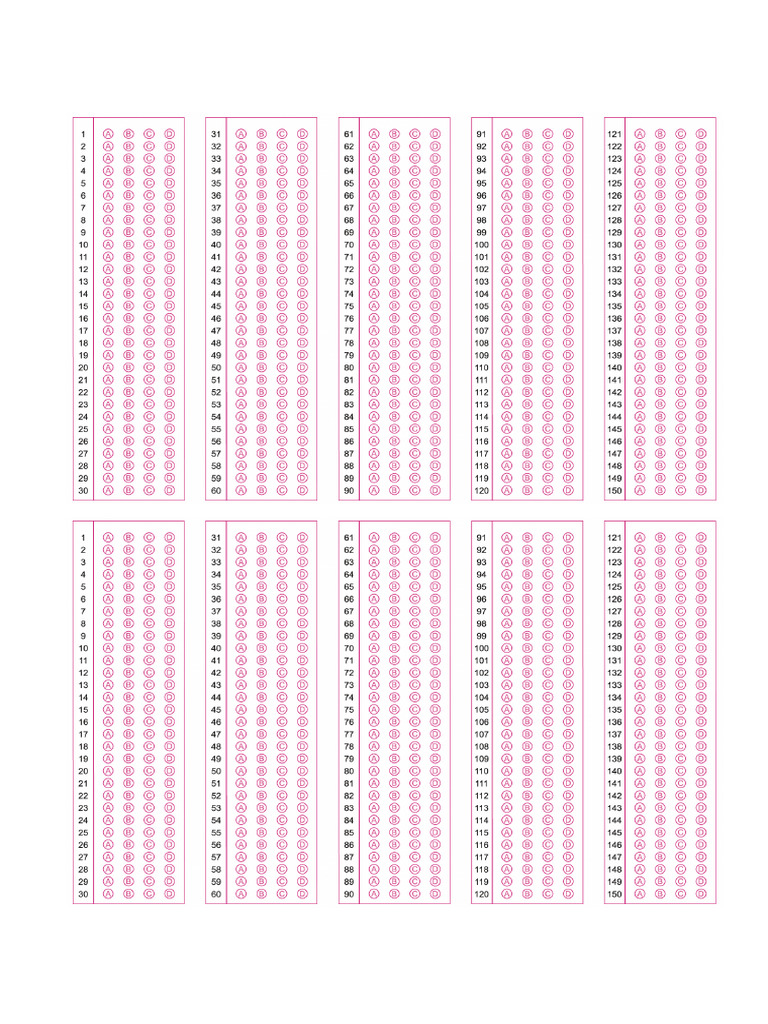 Omr Sheet Fro Practice | PDF