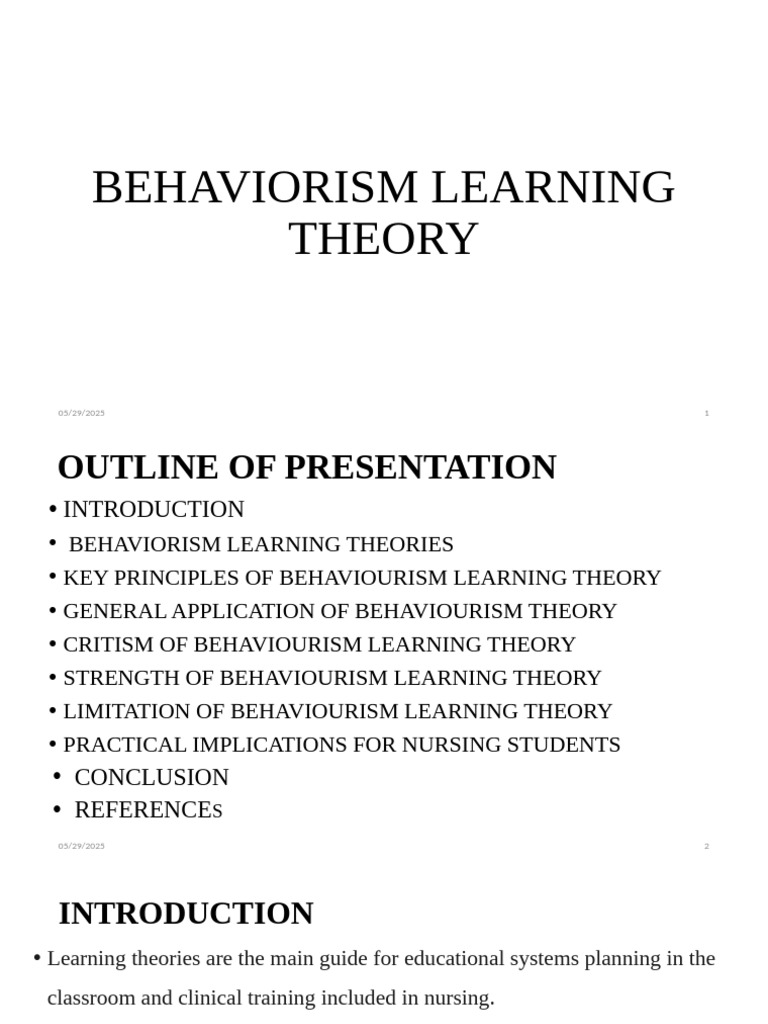 Behaviorism in Nursing Education | PDF | Behaviorism | Learning