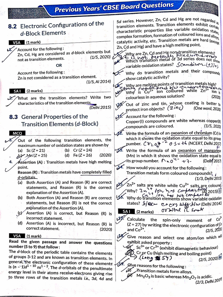 D and F Block Pyq | PDF