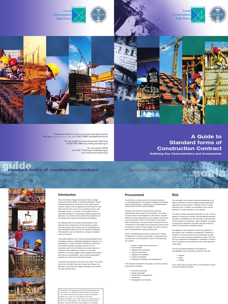 Guide To Standard Forms of Construction Contract | PDF | Engineering ...