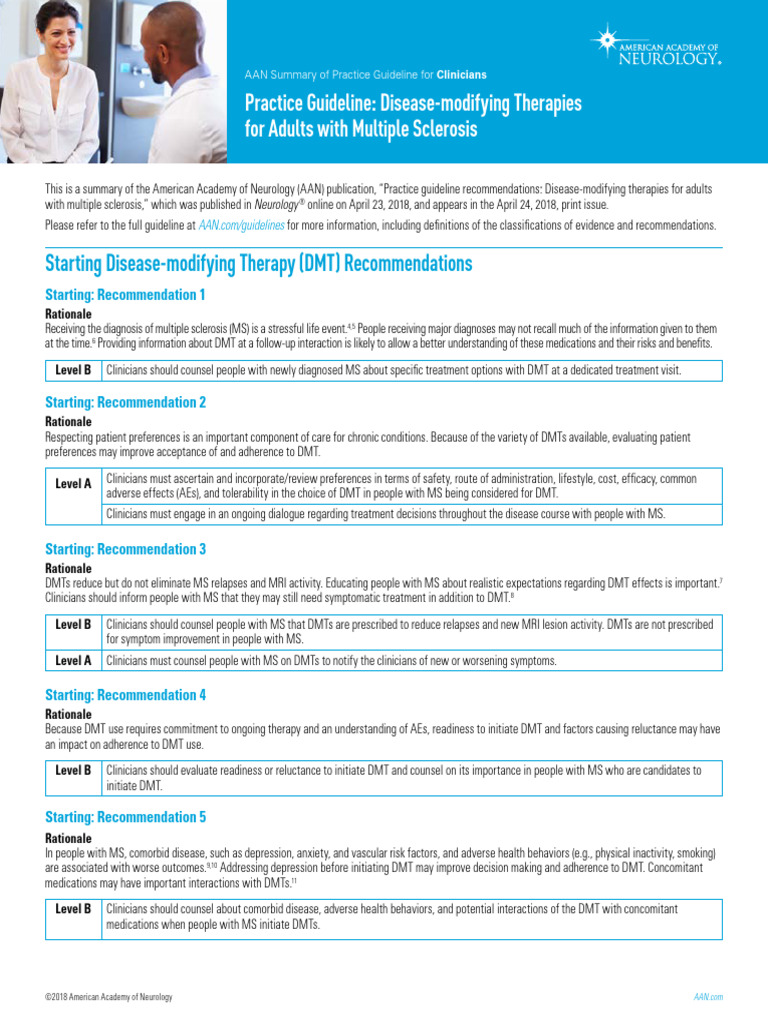 MS Disease-Modifying Therapy Guidelines | PDF | Multiple Sclerosis ...
