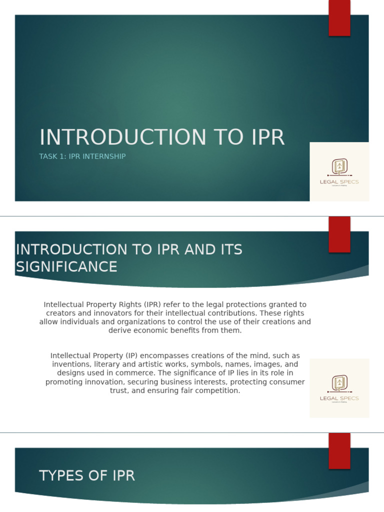 Overview of Intellectual Property Rights | PDF
