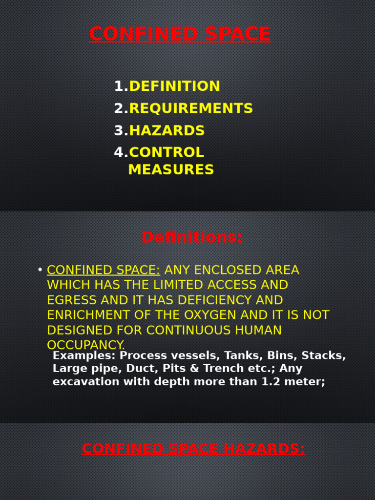 Confined Space PPT | PDF