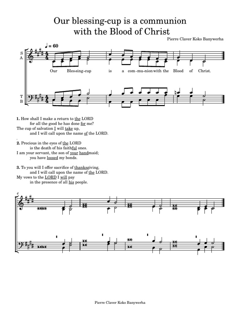 Our Blessing Cup Is The Communion With The Blood of Christ | PDF