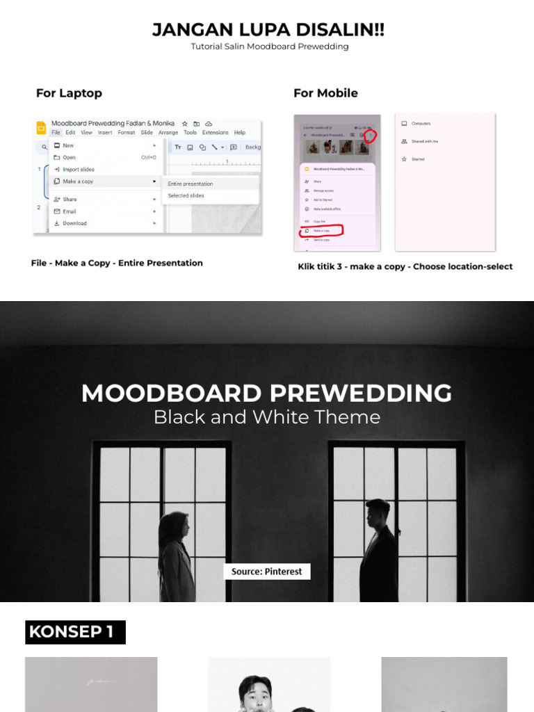 Moodboard Prewedding: Black & White Themes | PDF