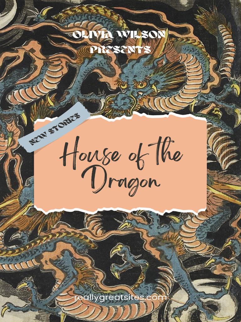 Wheat Blue House of The Dragon Book Cover Template Design | PDF